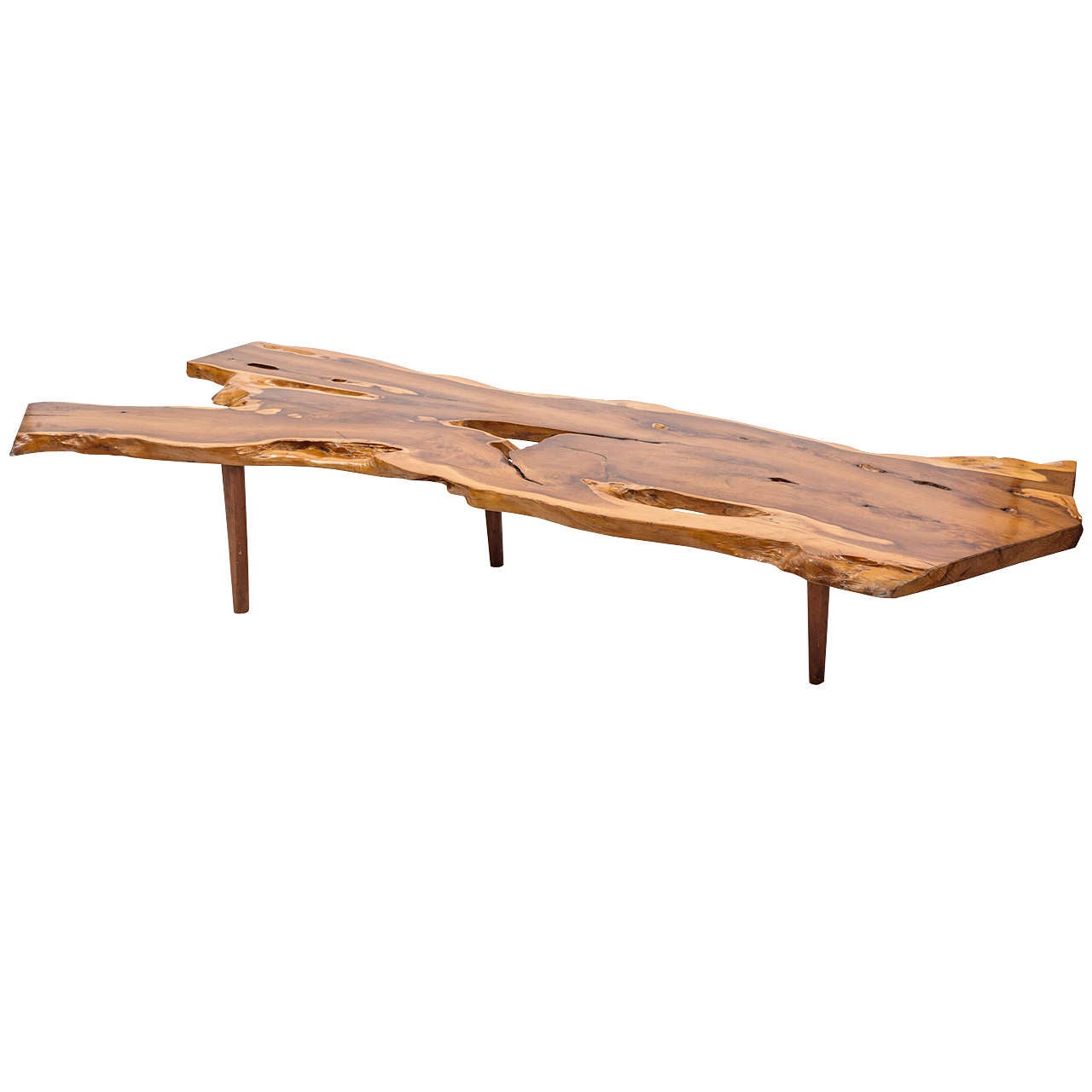 Massive Naturalistic Low Table made from Single Piece of Yew For Sale ...