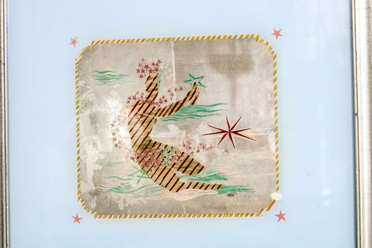 Eglomise Ladies Pictures at 1stDibs