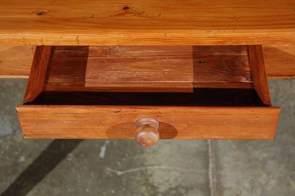 Large Antique Pine Table with Drawers at 1stDibs