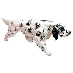 Large Mid Century Italian Majolica English Setter Sculpture at 1stDibs
