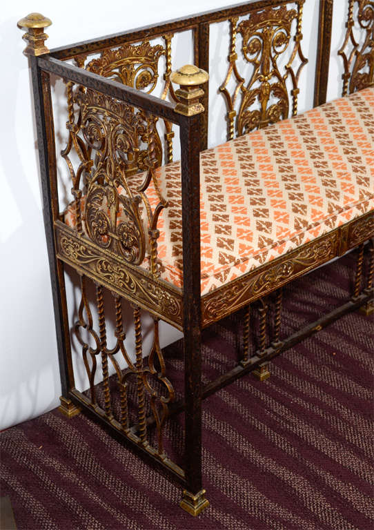 Antique Iron and Bronze Bench by Oscar Bach at 1stDibs