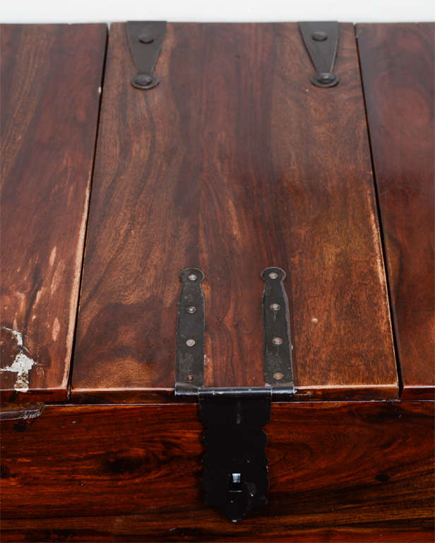 Vintage Reclaimed Wood Chest or Trunk with Metal Hardware at 1stDibs ...
