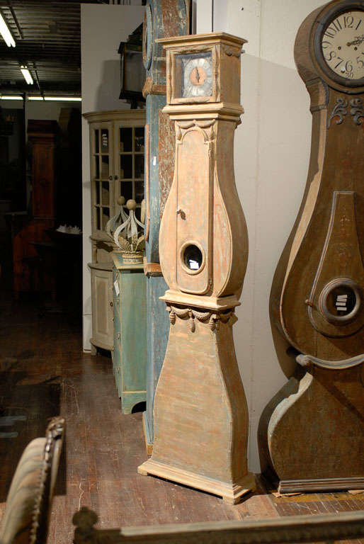 18th C. Swedish Mora Floor Clock with Unique Square-Shaped Head For ...