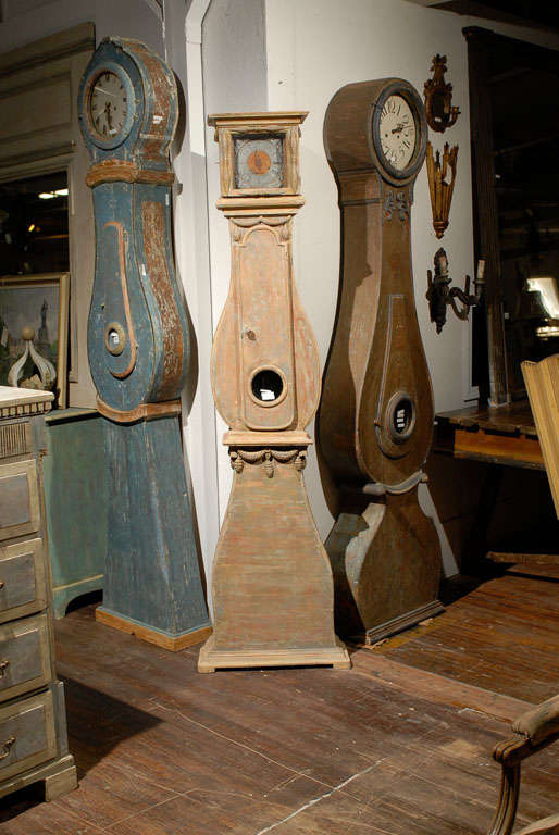 18th C. Swedish Mora Floor Clock with Unique Square-Shaped Head For ...