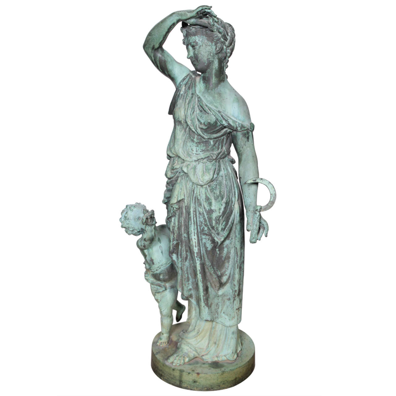 Bronze Figure of a Woman and Child Representing Spring For Sale at 1stDibs