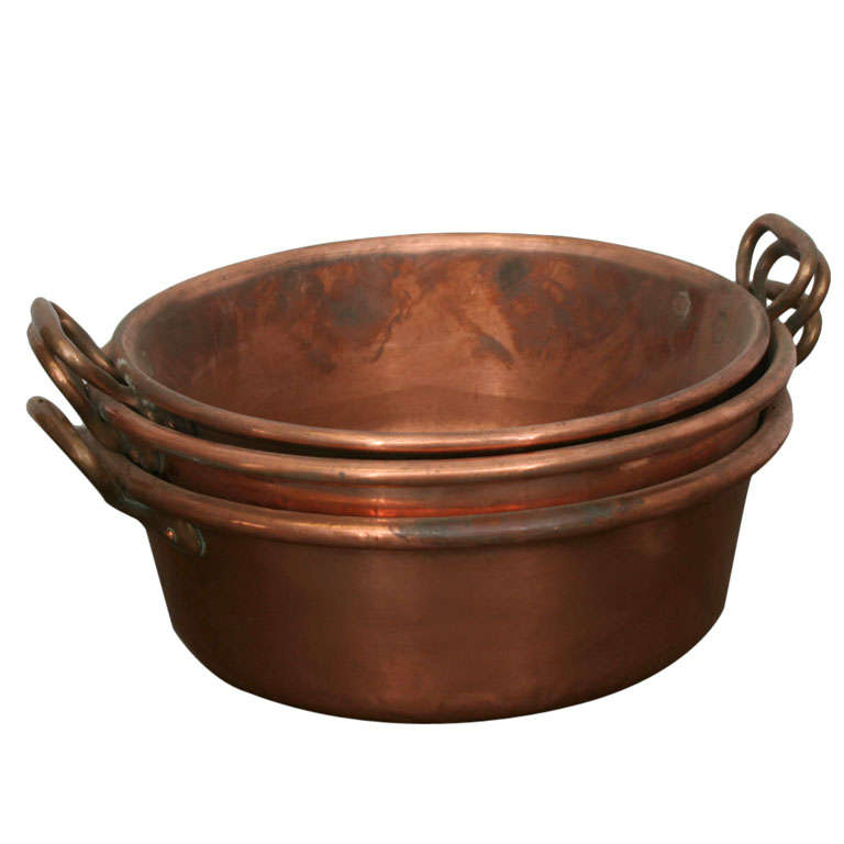 19th Century French Copper Rendering Pots at 1stDibs