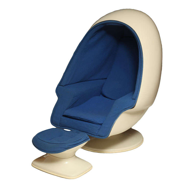 Lee West Egg Pod Chair and Ottoman at 1stDibs