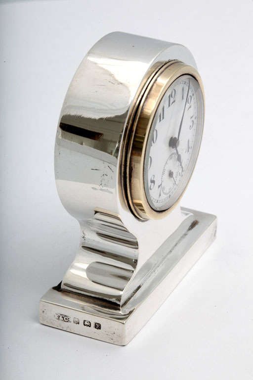 Sterling Silver Desk/Table Clock at 1stDibs