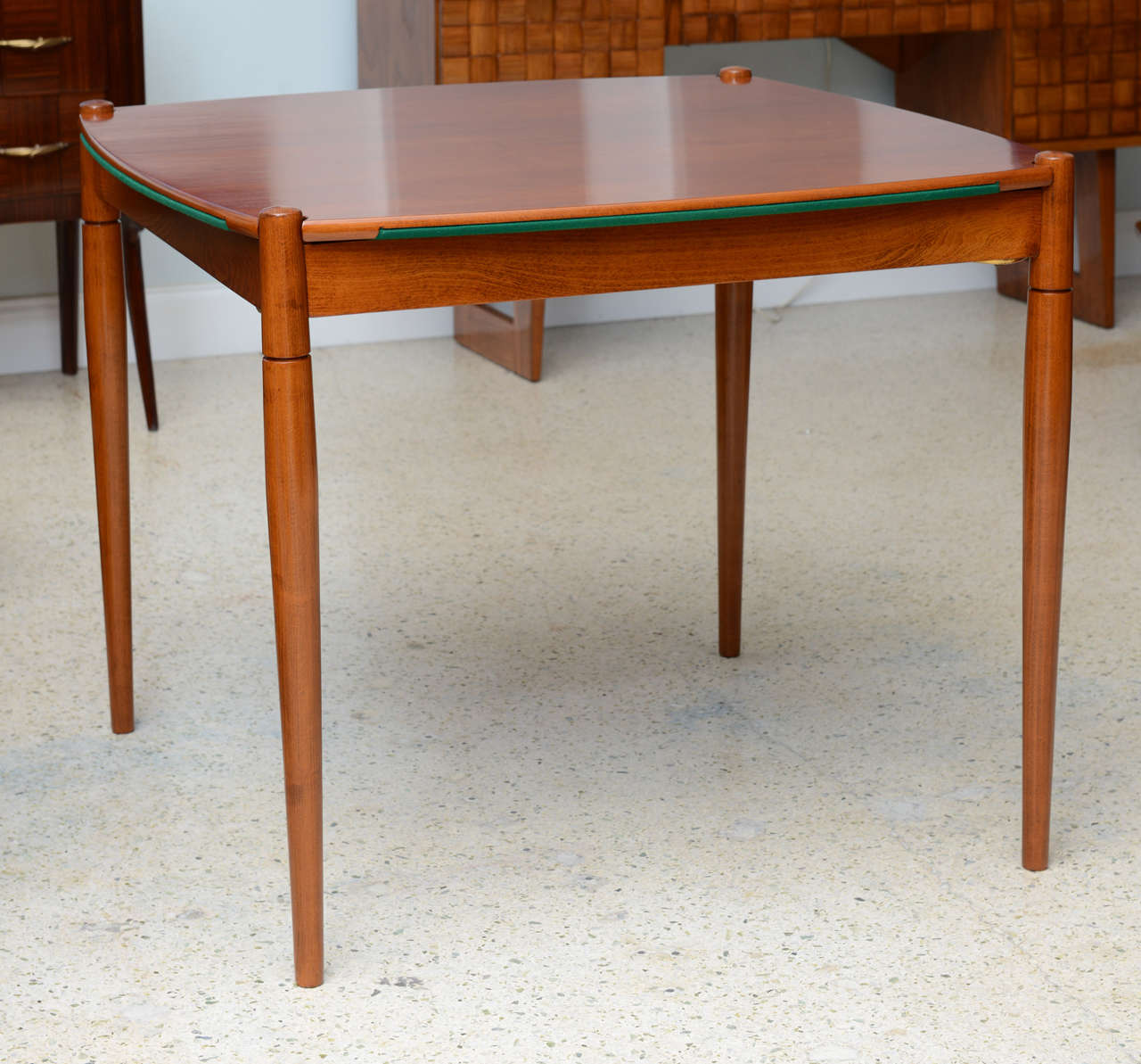 Italian Modern Walnut Game Table by Gio Ponti for Singer and Sons at ...