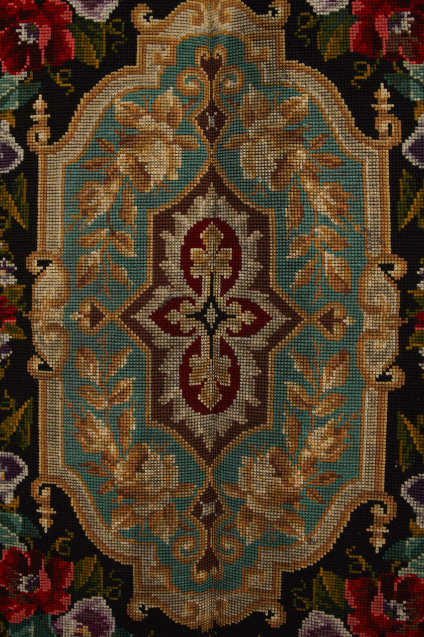 Fine Antique Victorian English Needlework Rug For Sale at 1stDibs ...