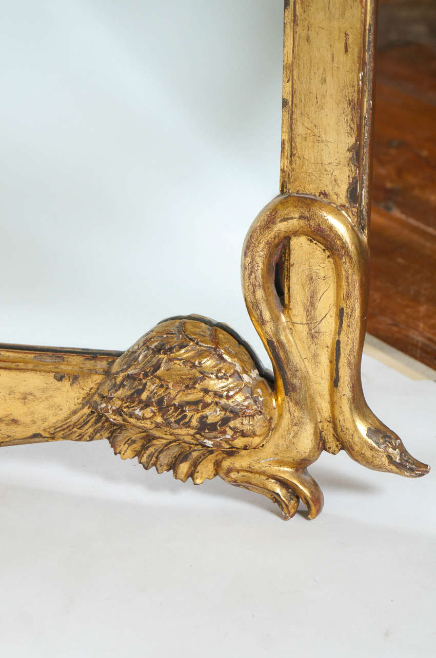 Swan-Motif Giltwood Mirror, Italy, circa 1910 at 1stDibs
