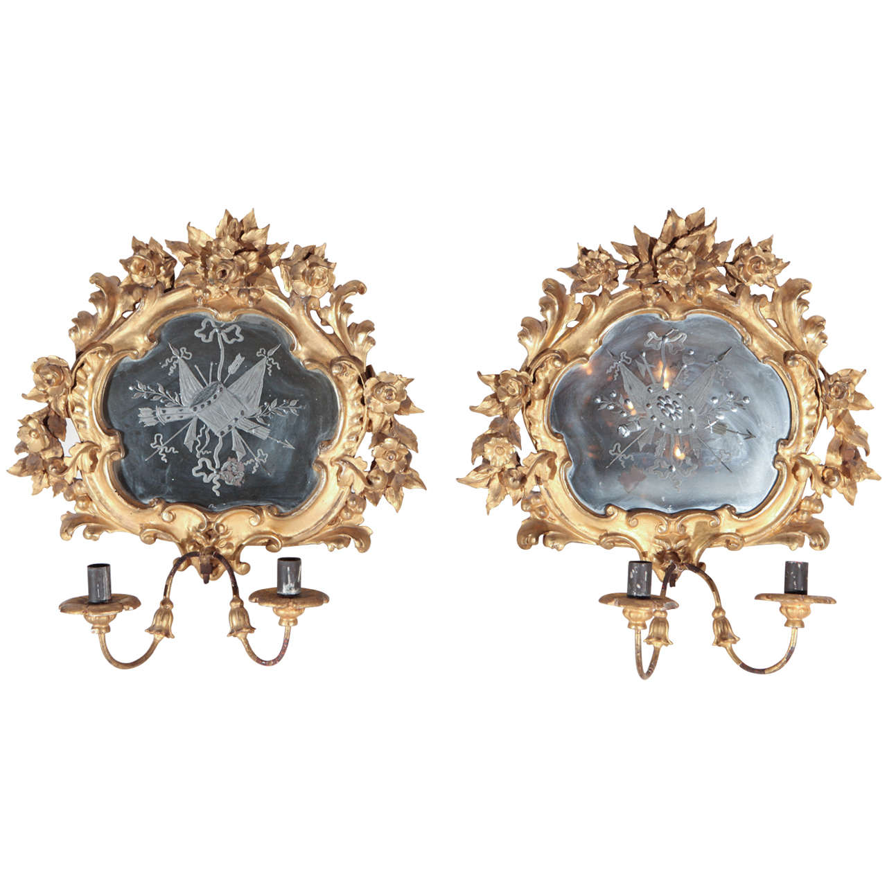 19th Century Ornate Winged Caryatid Wall Sconces For Sale at 1stDibs