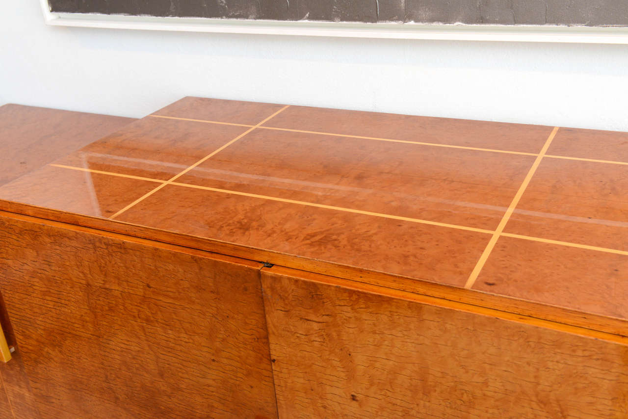 Late Art Deco Birds-Eye Maple and Maple Inlaid Credenza, Eli Jacques ...