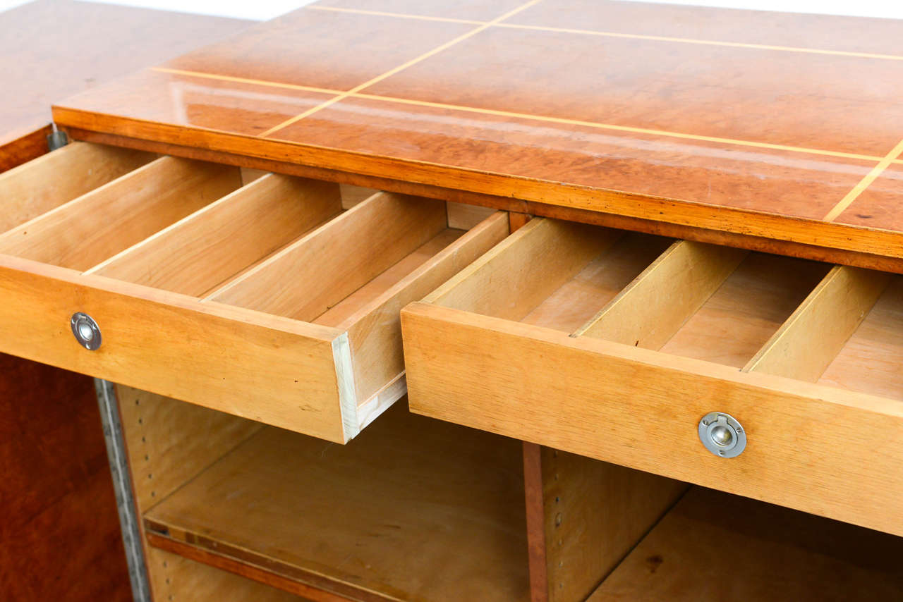 Late Art Deco Birds-Eye Maple and Maple Inlaid Credenza, Eli Jacques ...