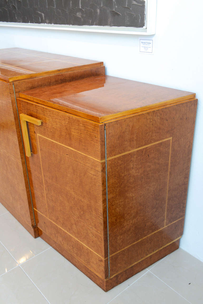 Late Art Deco Birds-Eye Maple and Maple Inlaid Credenza, Eli Jacques ...