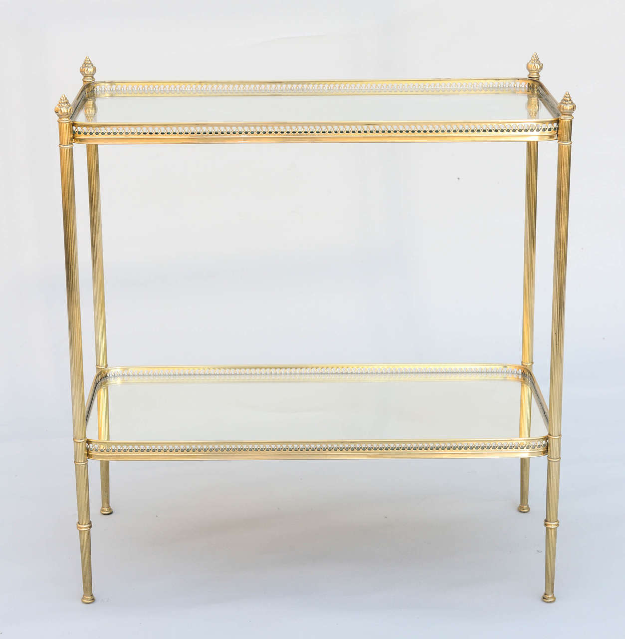 Two Tiered Brass Table at 1stDibs