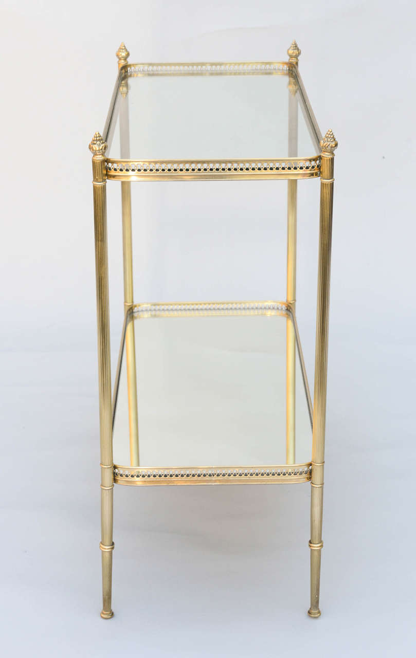 Two Tiered Brass Table at 1stDibs