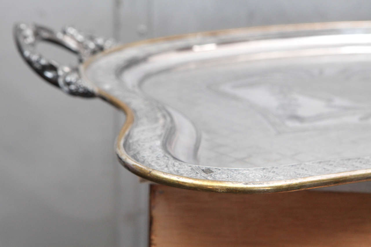 Silver Plated Butler Tray with Articulated Cherub Handles For Sale at ...