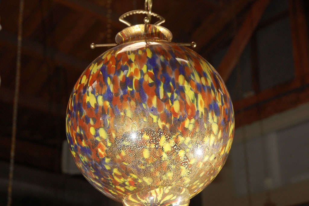 Unique Murano Glass Multi Colored Pendant at 1stDibs