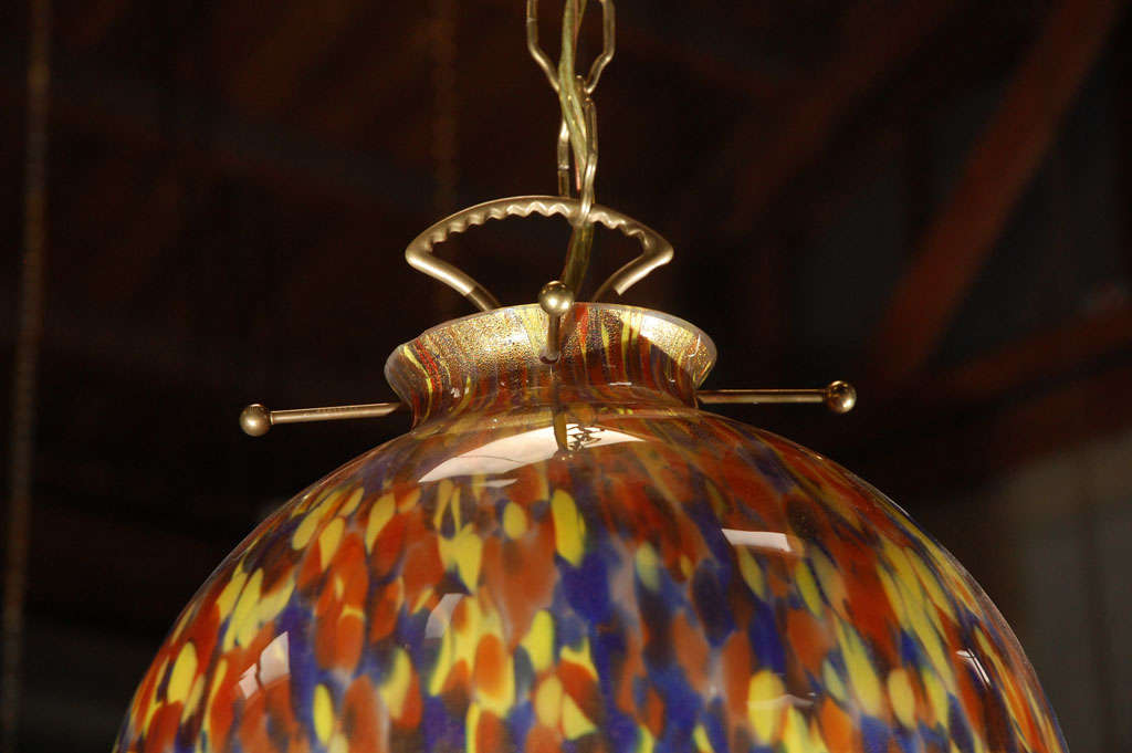 Unique Murano Glass Multi Colored Pendant at 1stDibs