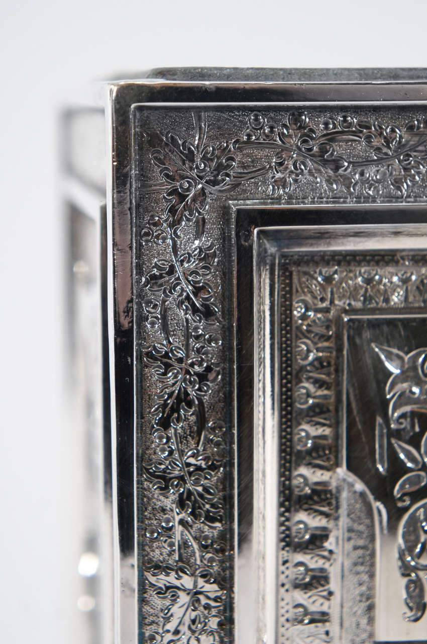 Aesthetic Movement Silver Plate Rectangular Planter with Original Liner ...