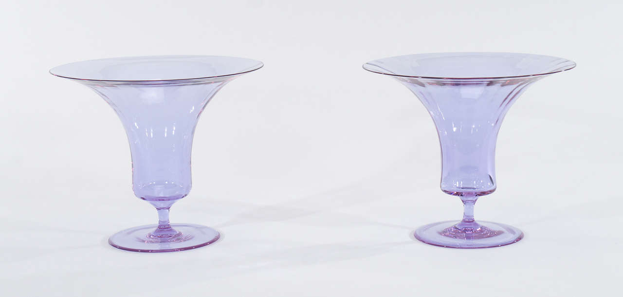 Pair of Signed Moser "Alexandrite" Vases or Centerpieces For Sale at ...