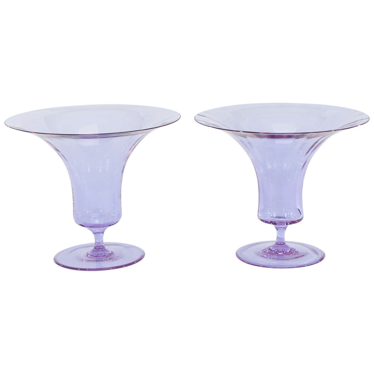 Pair of Signed Moser "Alexandrite" Vases or Centerpieces For Sale at ...