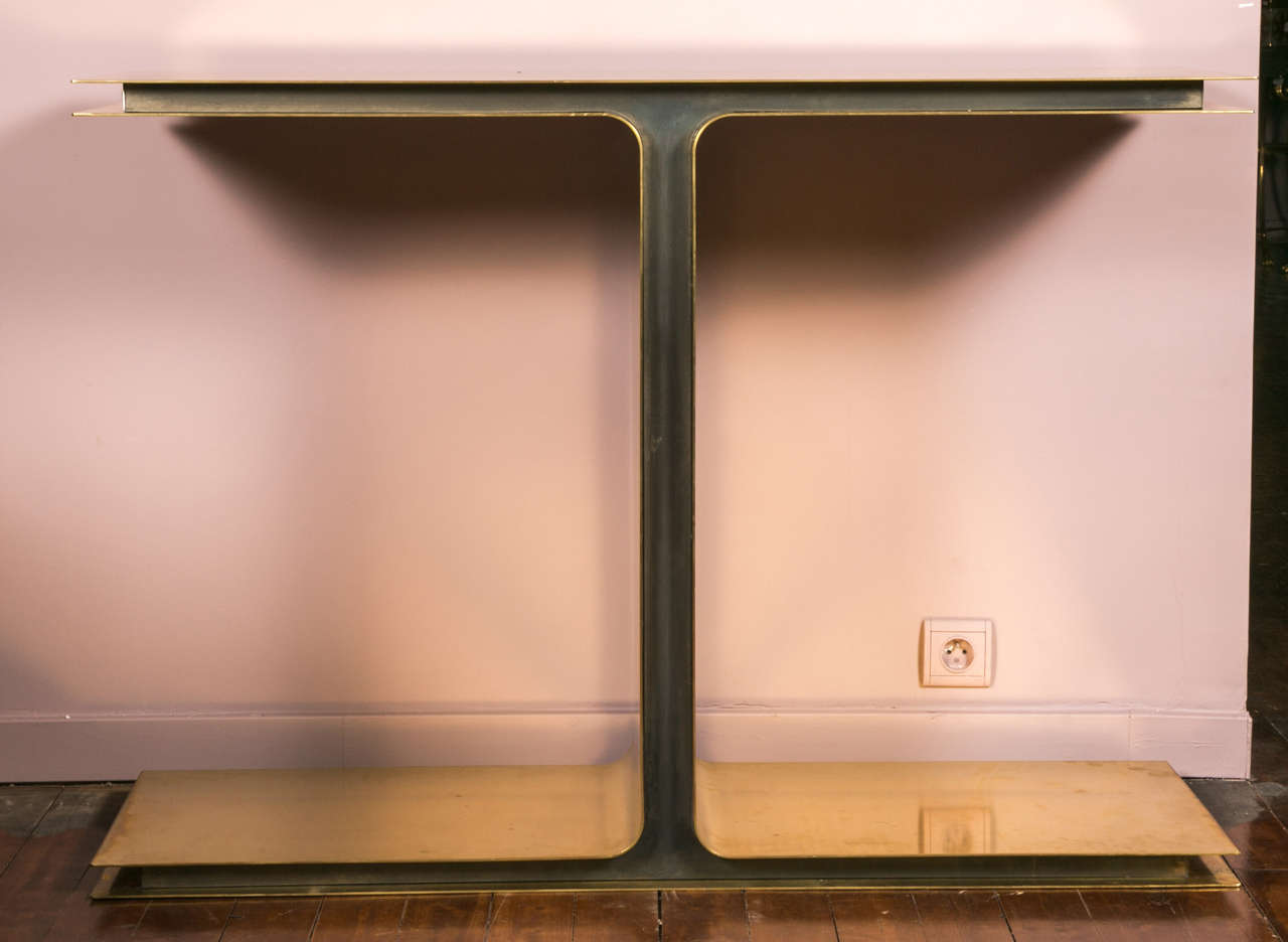 Super Chic Brass Console at 1stDibs