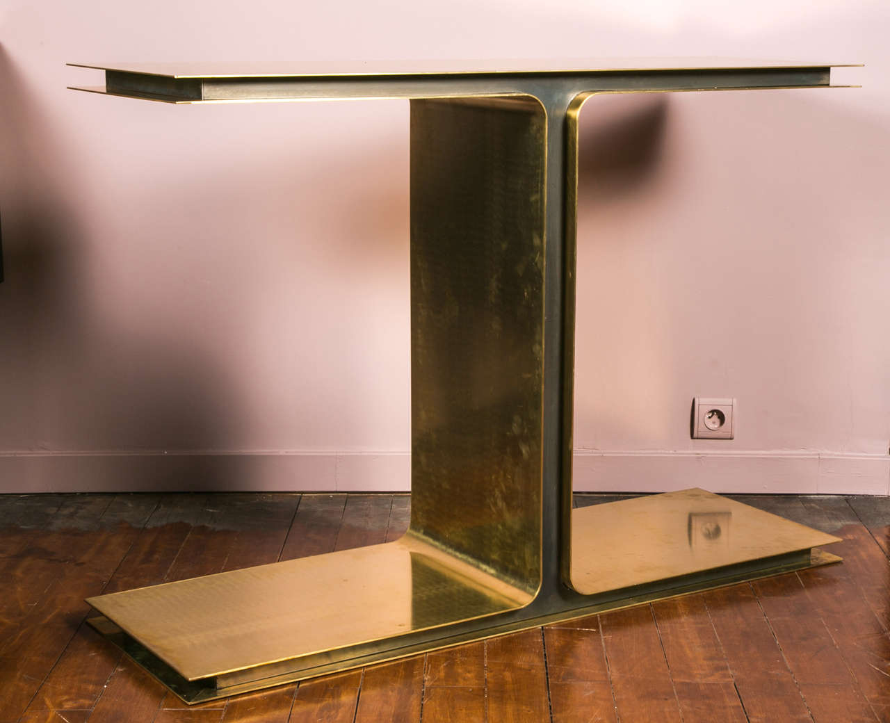 Super Chic Brass Console at 1stDibs