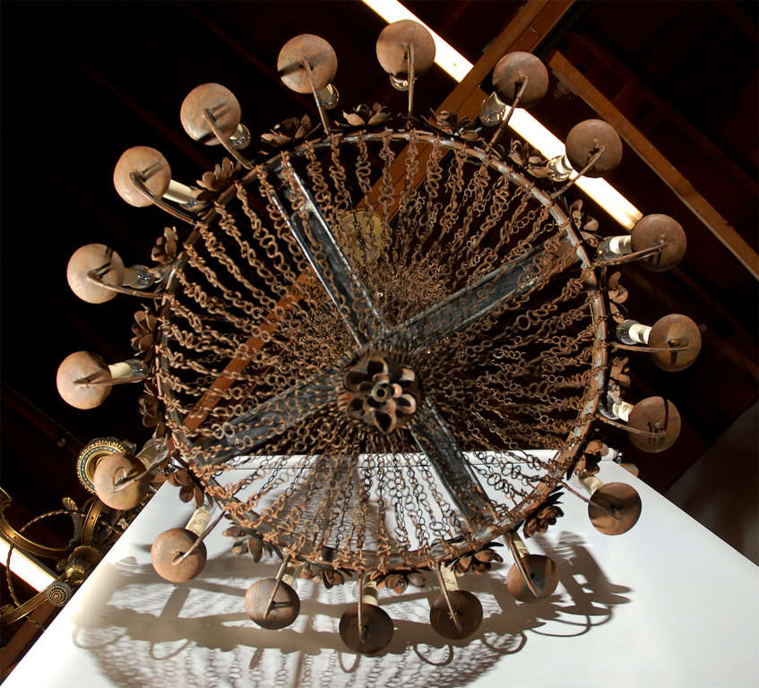 Large 18 Light Wire and Metal Chandelier For Sale at 1stDibs