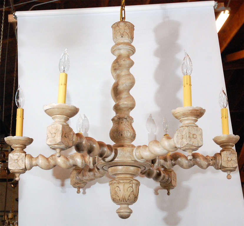 Carved Light Fixture in Limed Oak For Sale at 1stDibs