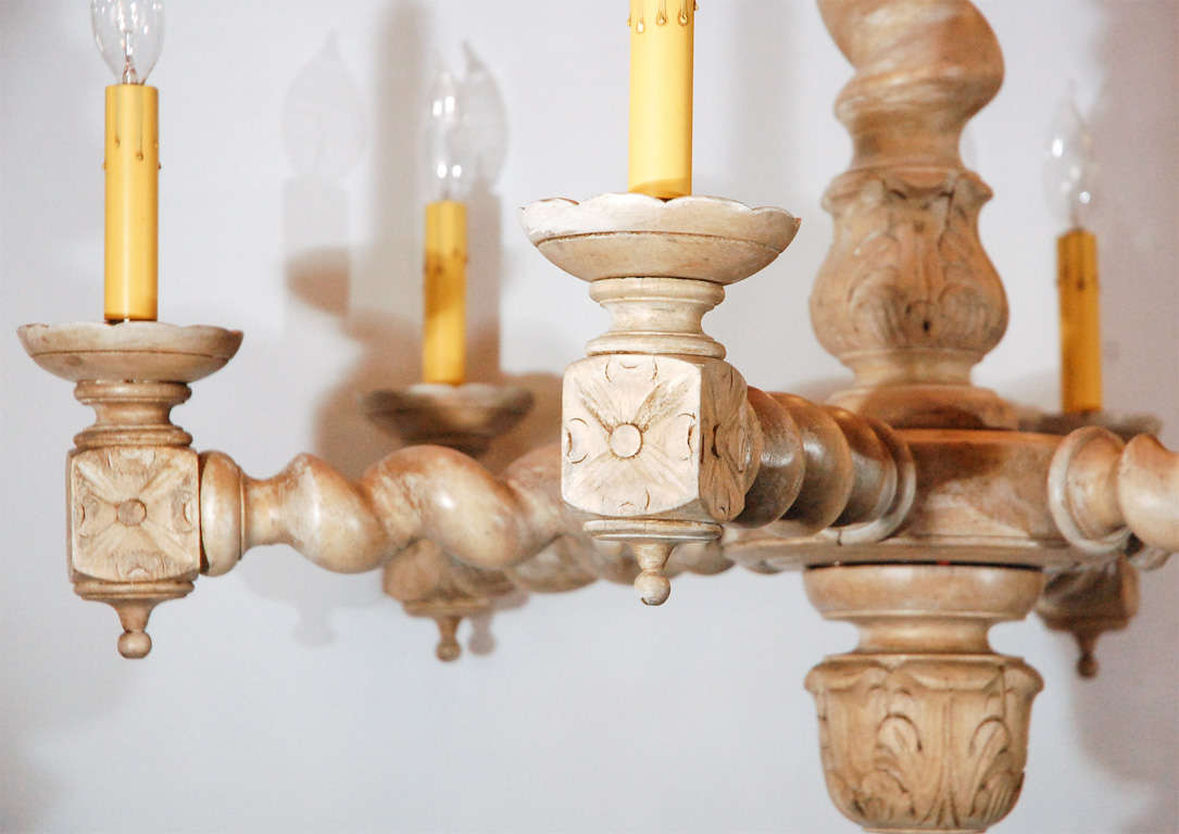 Carved Light Fixture in Limed Oak For Sale at 1stDibs