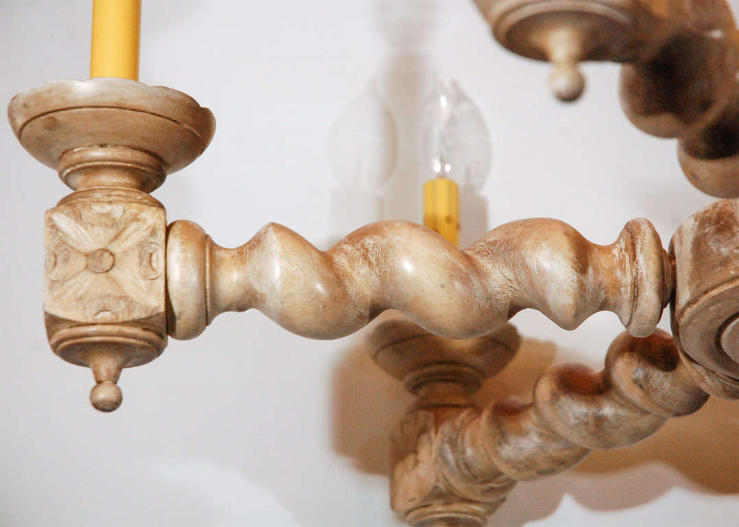 Carved Light Fixture in Limed Oak For Sale at 1stDibs