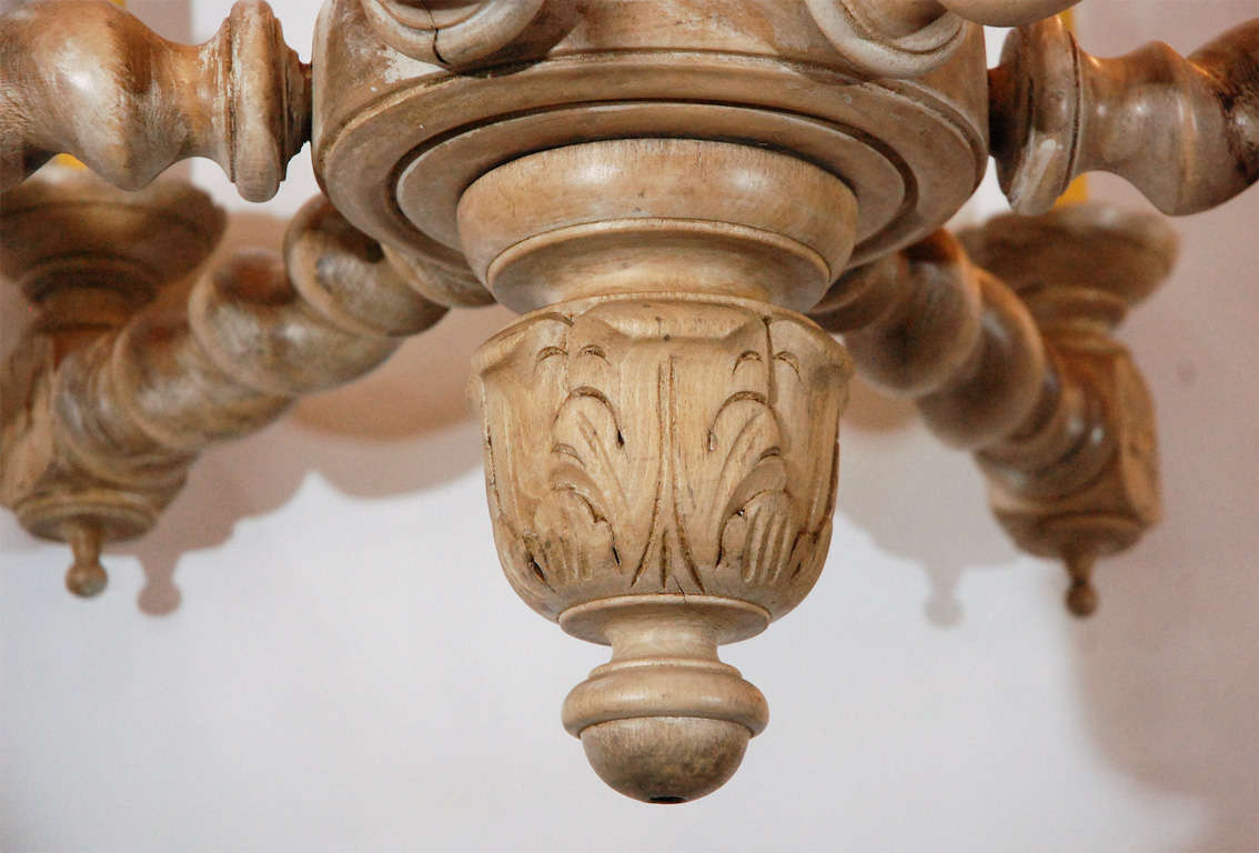 Carved Light Fixture in Limed Oak For Sale at 1stDibs