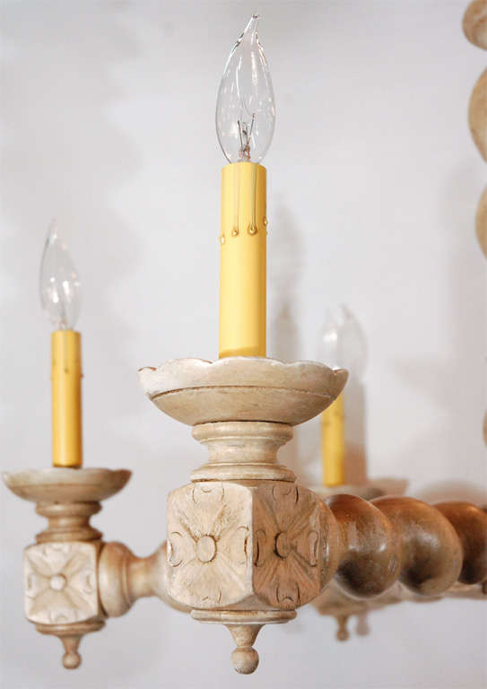 Carved Light Fixture in Limed Oak For Sale at 1stDibs
