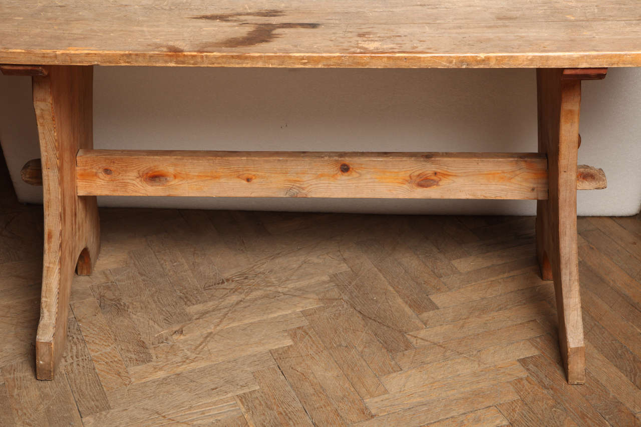 Pine Trestle End Table at 1stDibs