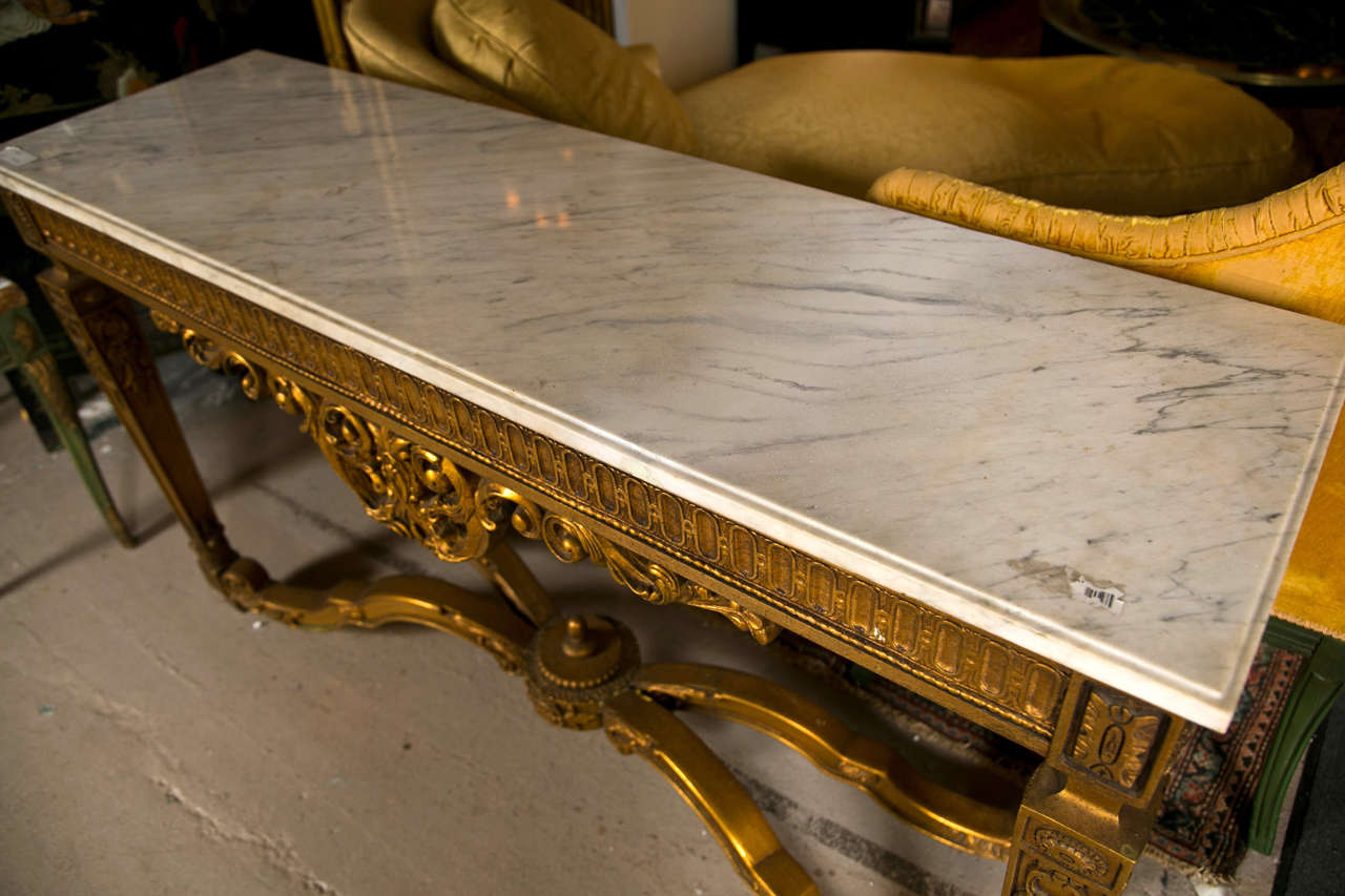 French Empire Style Gilded Console Table at 1stDibs