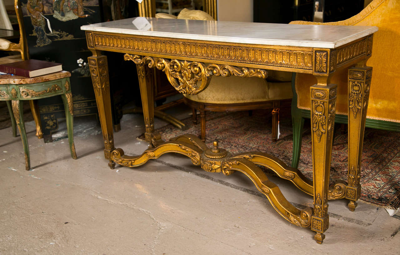 French Empire Style Gilded Console Table at 1stDibs
