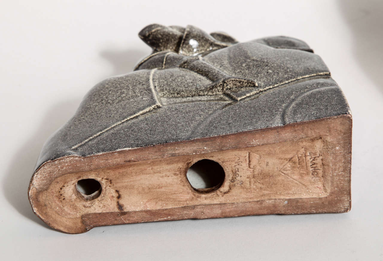 Marcel Guillard French Art Deco Tournoi Ceramic Bookends For Sale at ...