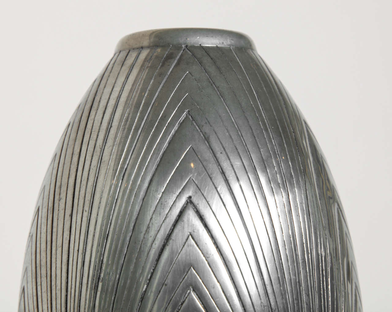 René Delavan Art Deco Dinanderie Pewter Vase at 1stDibs