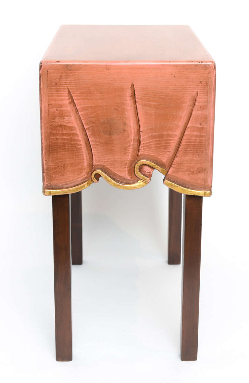 Decorative Table Cloth Clad Wood Side Table at 1stDibs