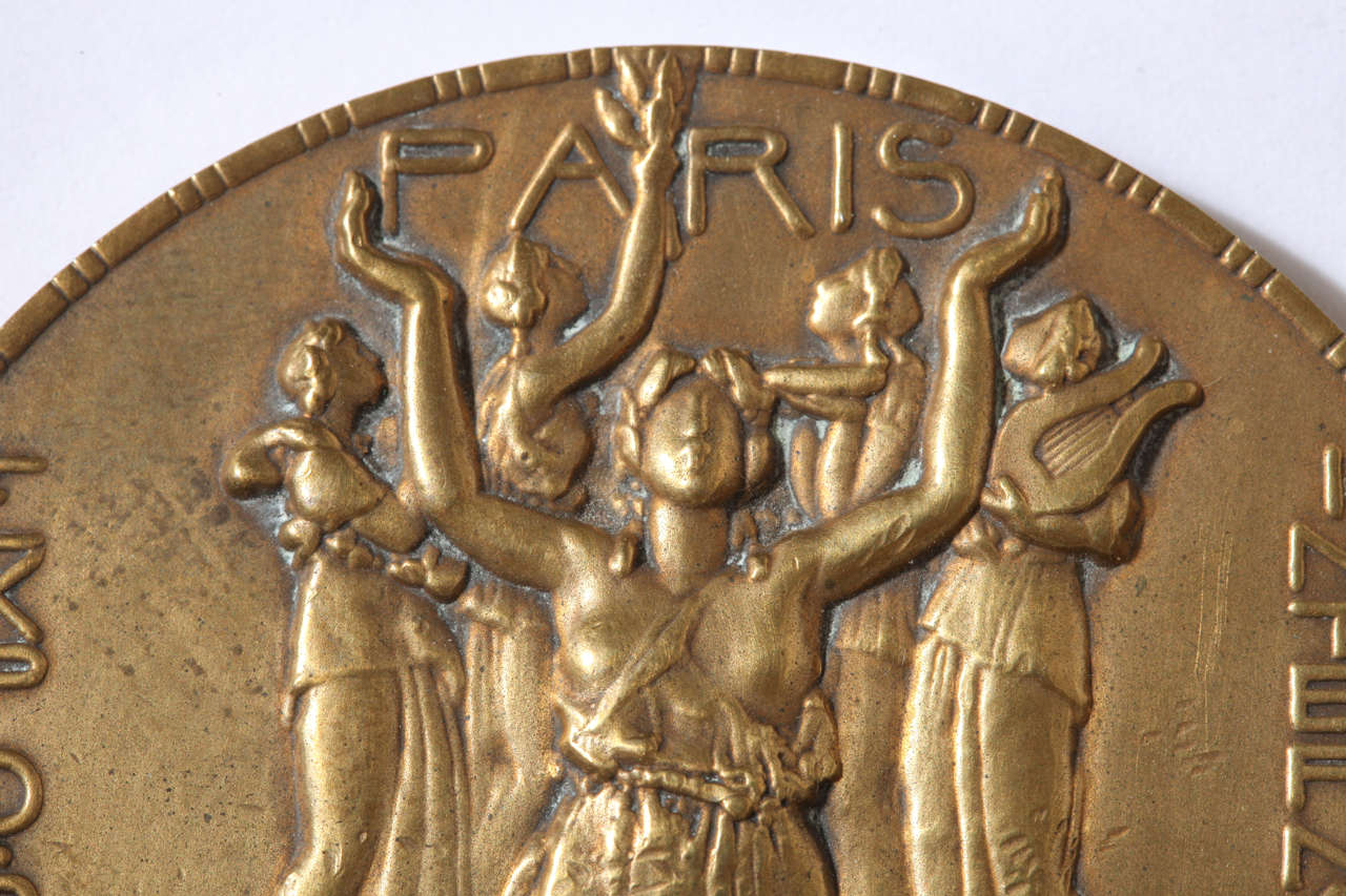 Bronze Art Medal Commemorating Exposition Internationale Des Arts et ...