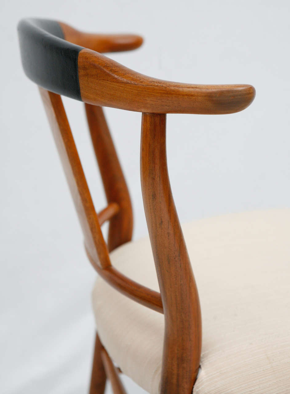 4 Walnut Cow Horn Chairs at 1stDibs