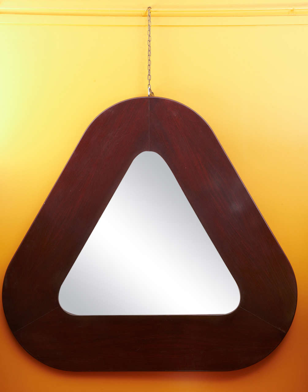 Impressive Triangular Rosewood Mirror For Sale at 1stdibs