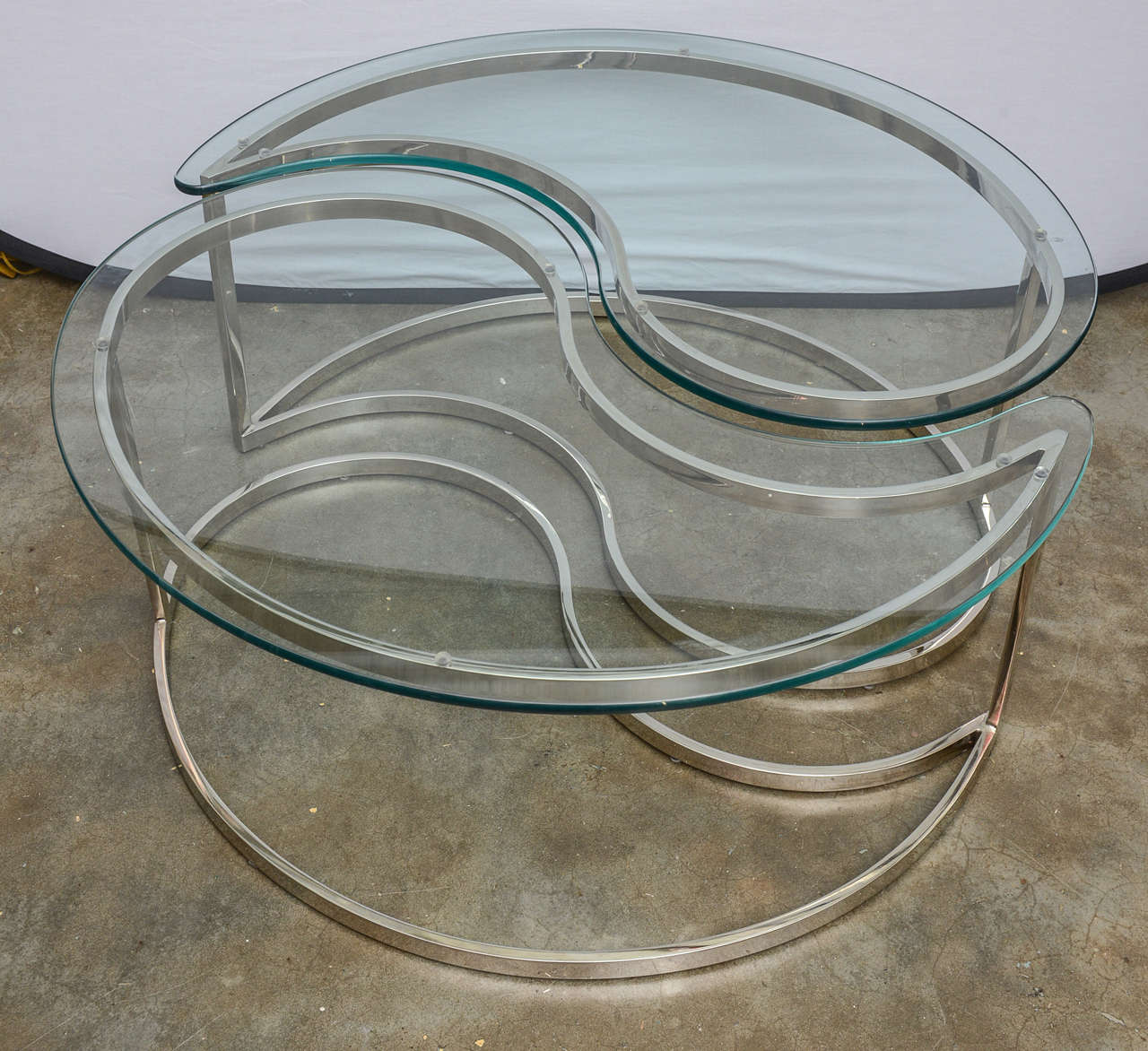 Chrome Yin and Yang Tables at 1stDibs