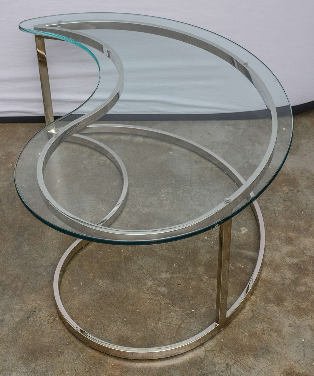 Chrome Yin and Yang Tables at 1stDibs