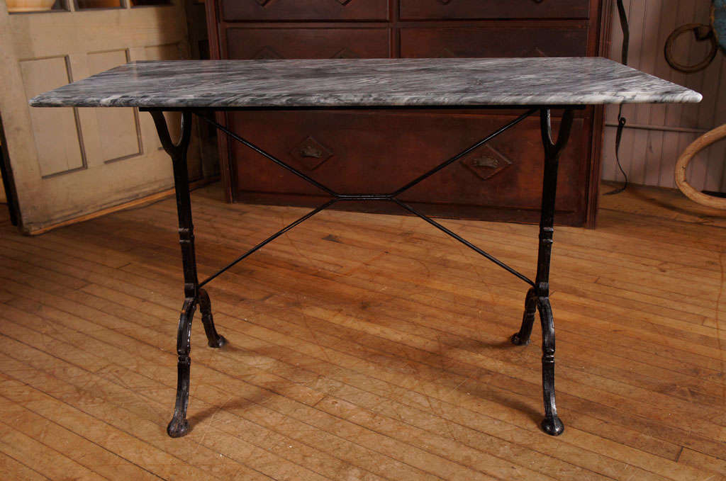 Marble and Iron Table at 1stDibs