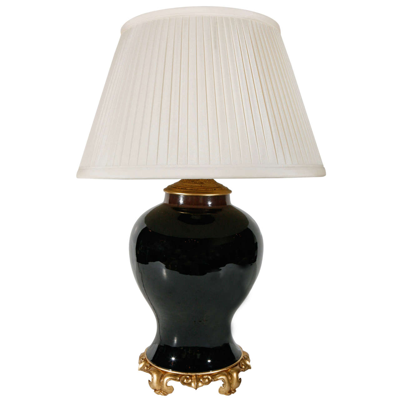 Early 1900s Chocolate, Glazed Lamp For Sale at 1stDibs | 1900s lamps ...