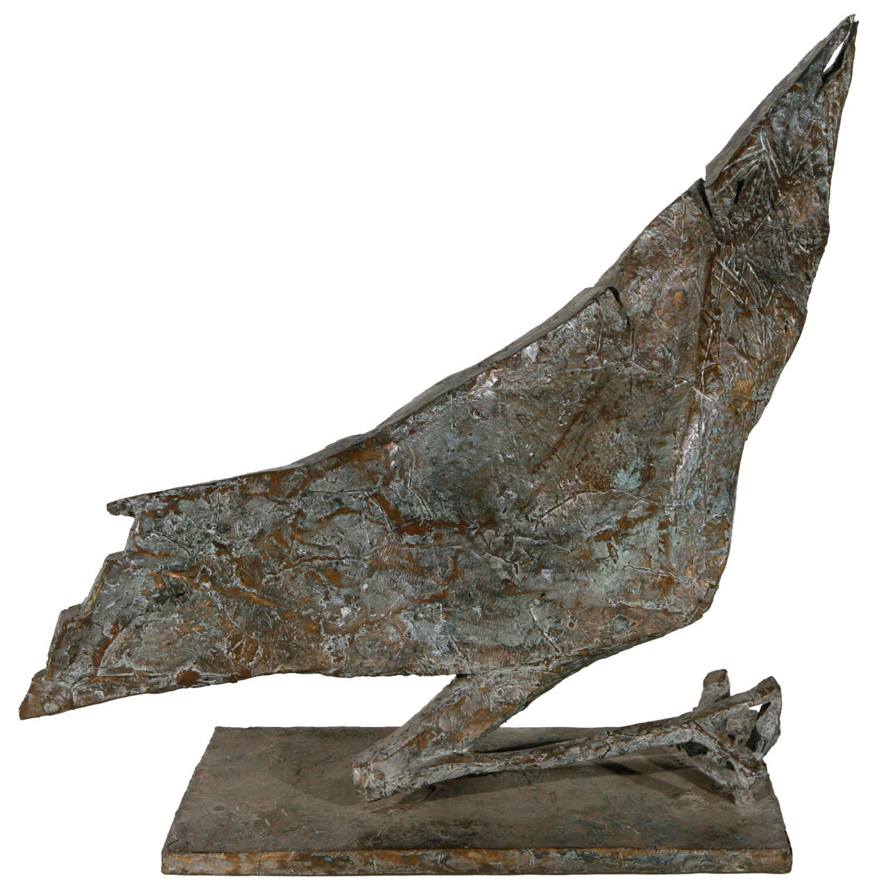 Signed, Midcentury Bronze Bird Sculpture at 1stDibs