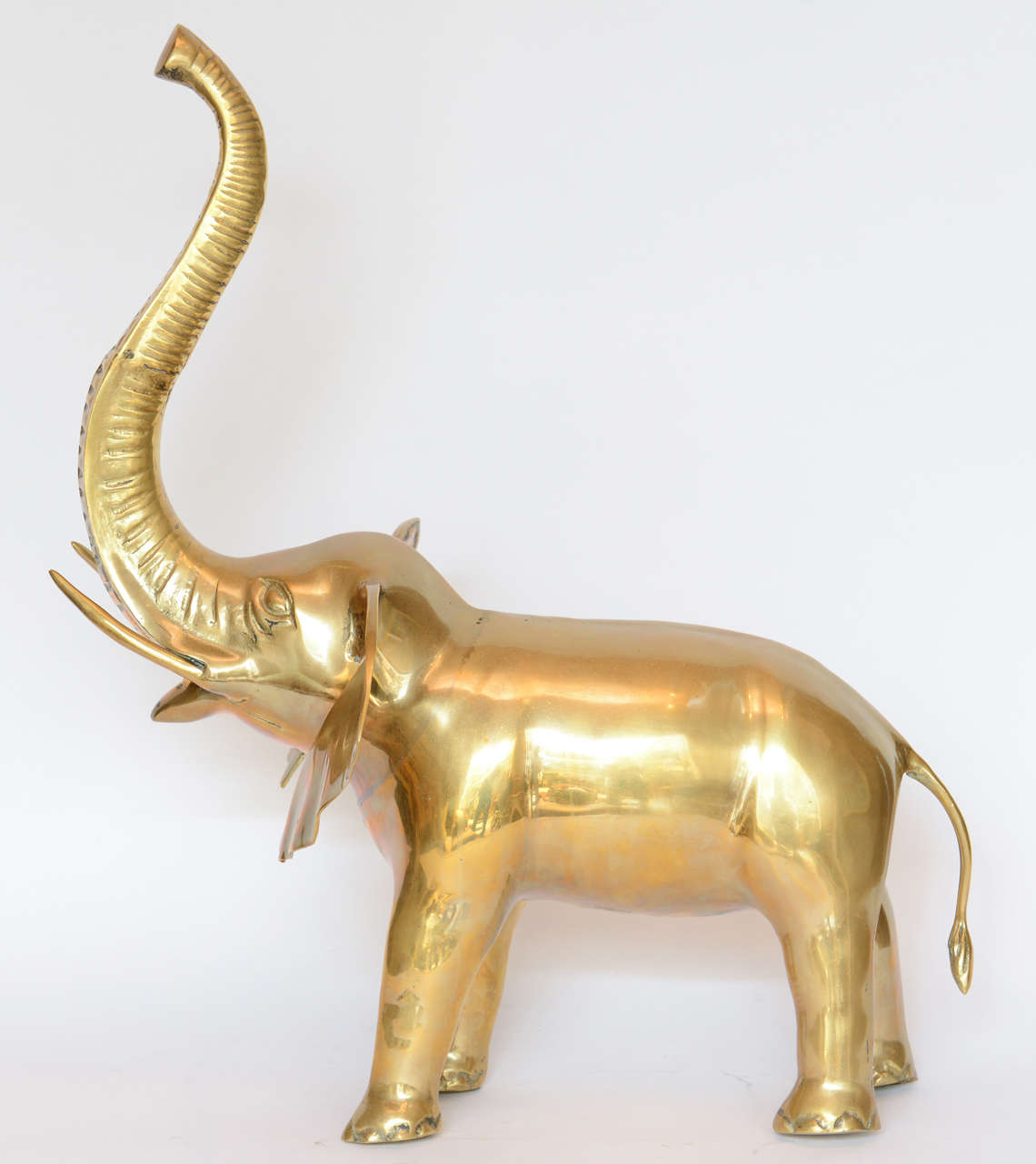 Whimsical Vintage Brass Elephant Sculpture at 1stDibs | brass elephant ...